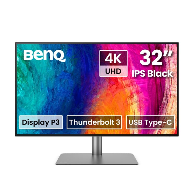 BenQ 31,5" PD3225U, 4K UHD -monitori, musta/harmaa - Jimms.fi