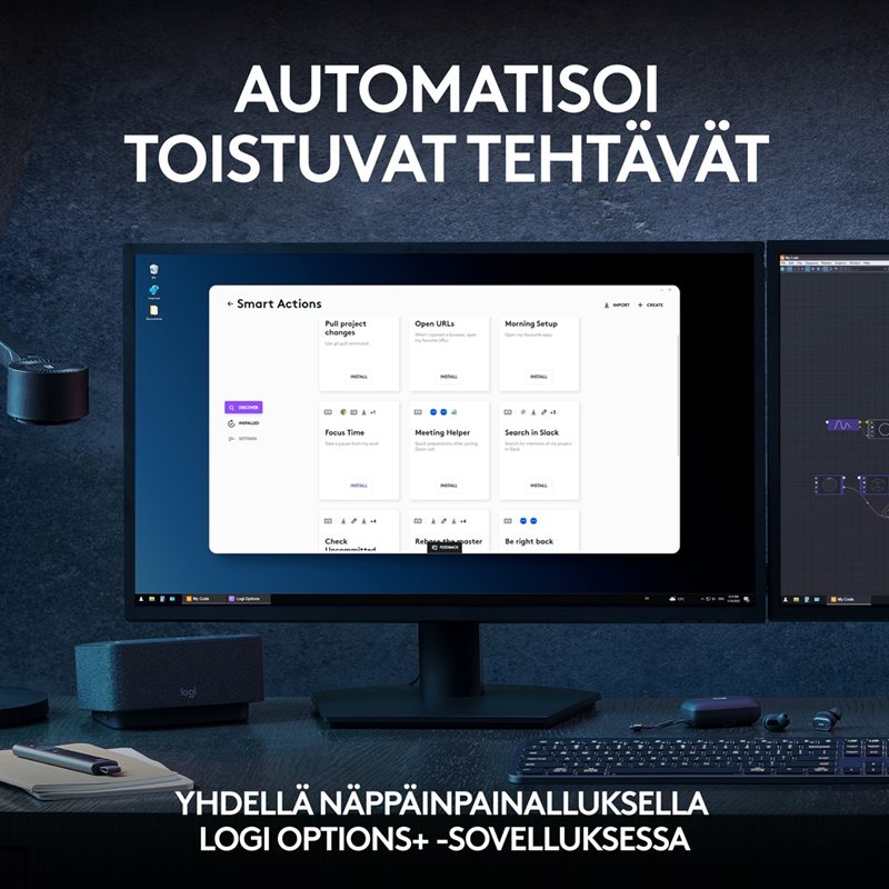 Logitech MX Keys S Combo -näppäimistö ja hiiri rannetuella ...