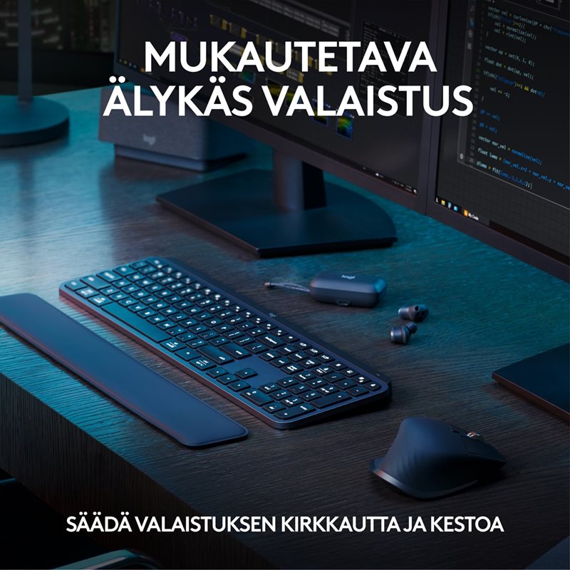 Logitech MX Keys S Combo -näppäimistö ja hiiri rannetuella ...